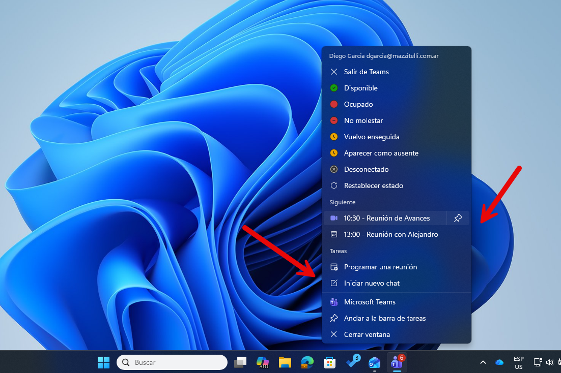 Mejoras en Experiencia de jump list de Microsoft Teams en Windows - Alejandro Mazzitelli